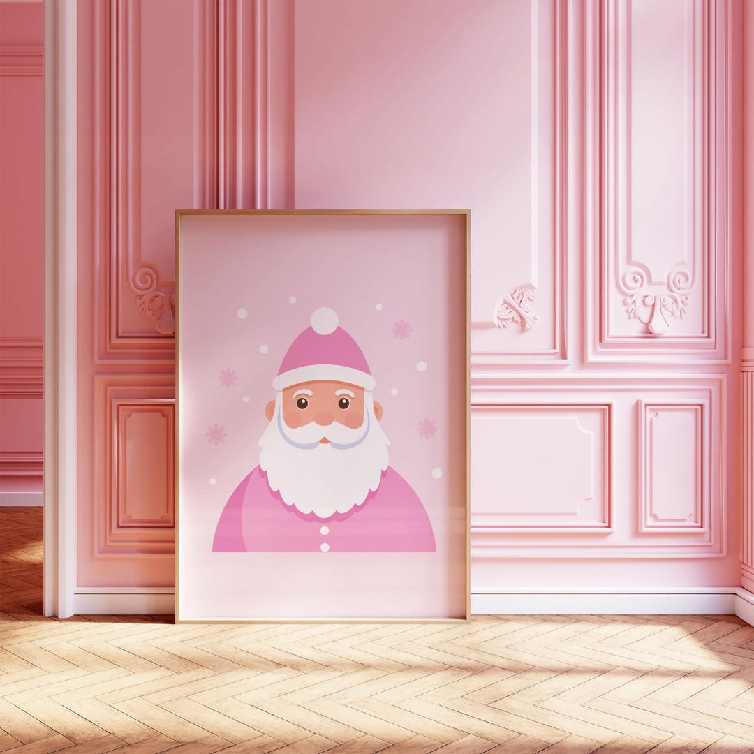 Pink Santa Claus Poster | Digital Download | Pink Christmas | Trendy ...