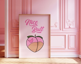 Addicted to Pink Trendy Poster Digital Download Funky Dorm Decor Retro ...