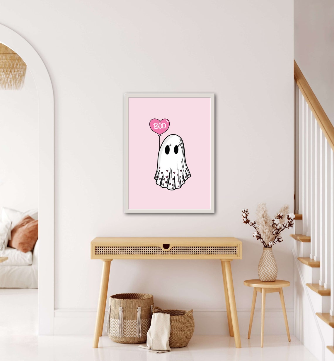 Pink Halloween Ghost Trendy Poster – Digital Download – | Boho ...