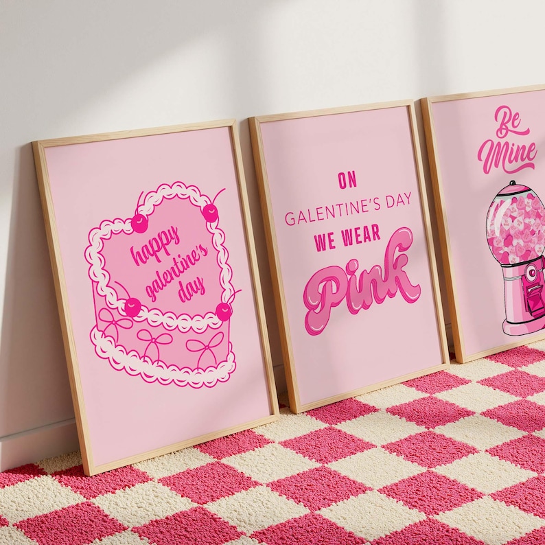 Pink Galentines Day Decor Set of 30 Printables | Digital Download ...
