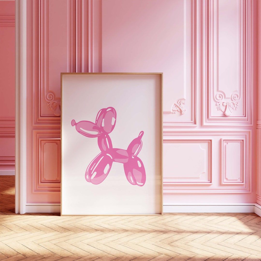 Balloon Dog Pink Trendy Poster – Digital Download – | Dorm Decor ...
