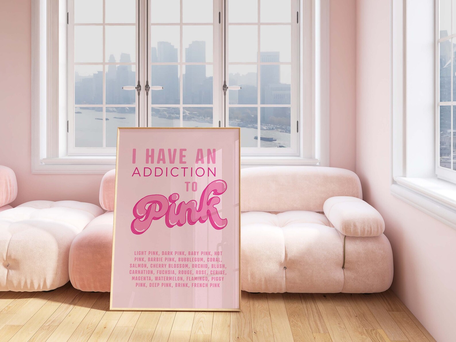 Addicted to Pink Trendy Poster – Digital Download – | Funky Dorm Decor ...