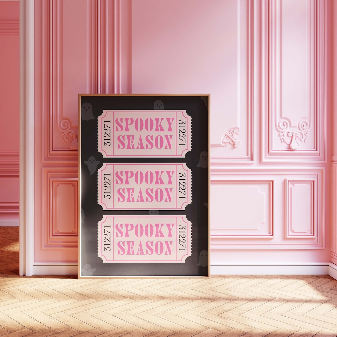 Retro Good Times Halloween Ticket Stub Pink Trendy Poster – Digital ...