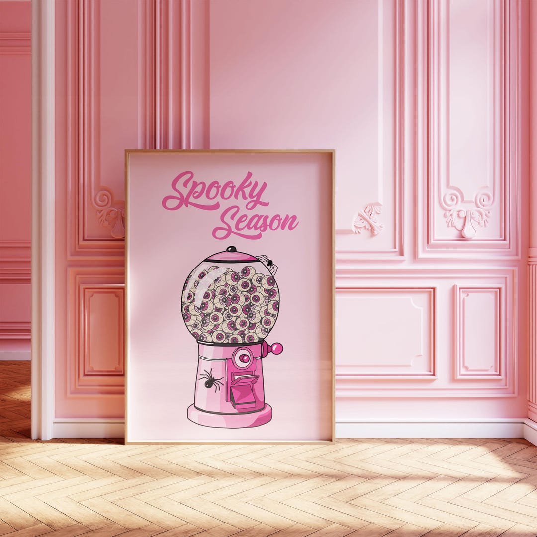Pink Retro Halloween Print | Digital Download | Funky Dorm Decor ...