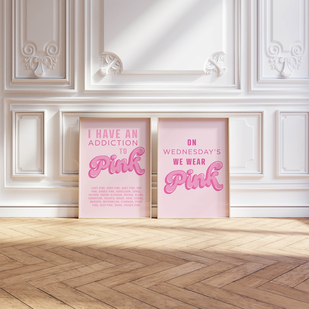 Pink Set of 2 Trendy Posters – Digital Download – | Funky Dorm Decor ...