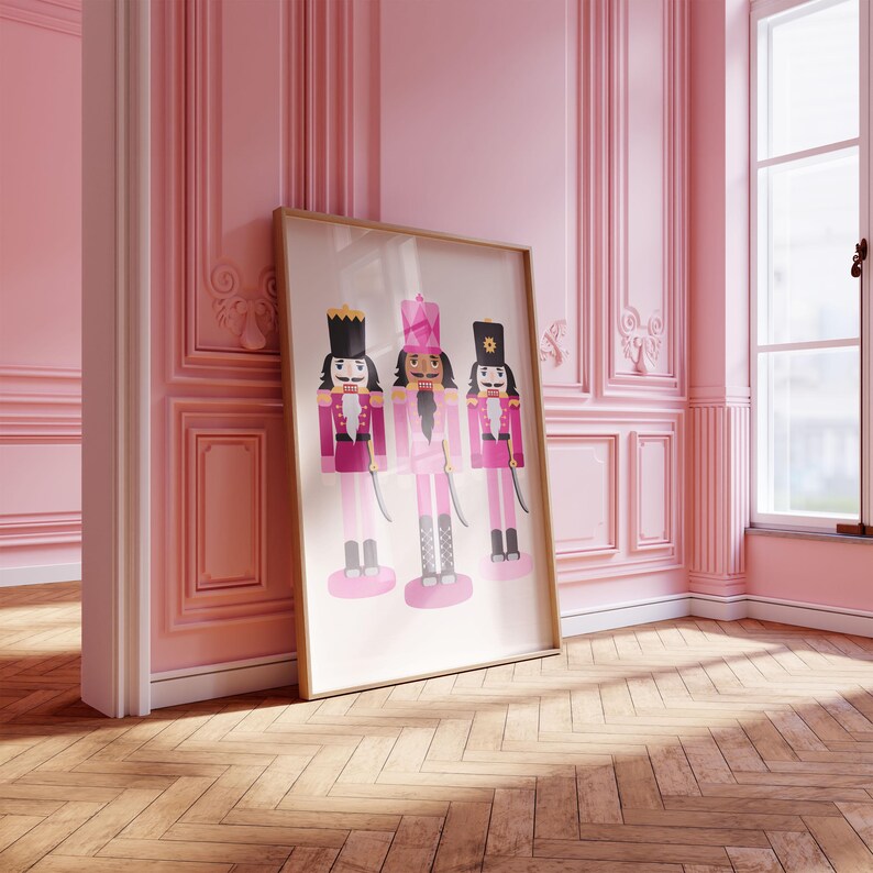 Pink Nutcracker Holiday Print | Digital Download | Pink Christmas ...