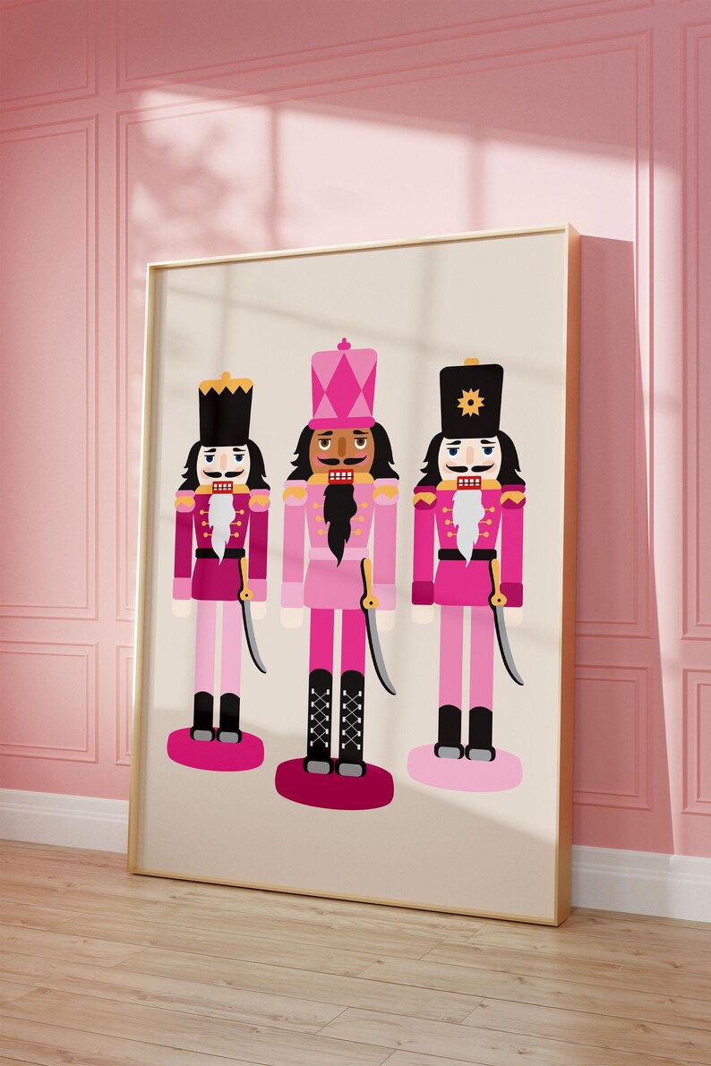 Pink Nutcracker Holiday Print | Digital Download | Pink Christmas ...