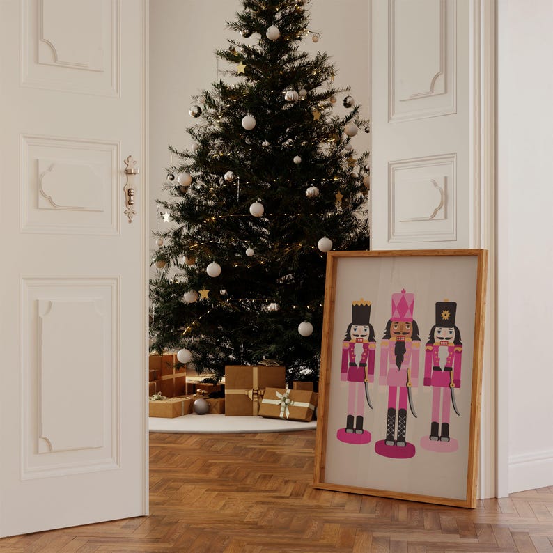 Pink Nutcracker Holiday Print | Digital Download | Pink Christmas ...