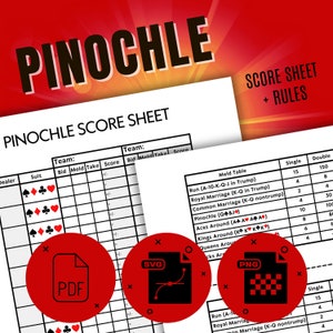 Pinochle Card Game Score Sheets | PDF SVG PNG Digital Download ...