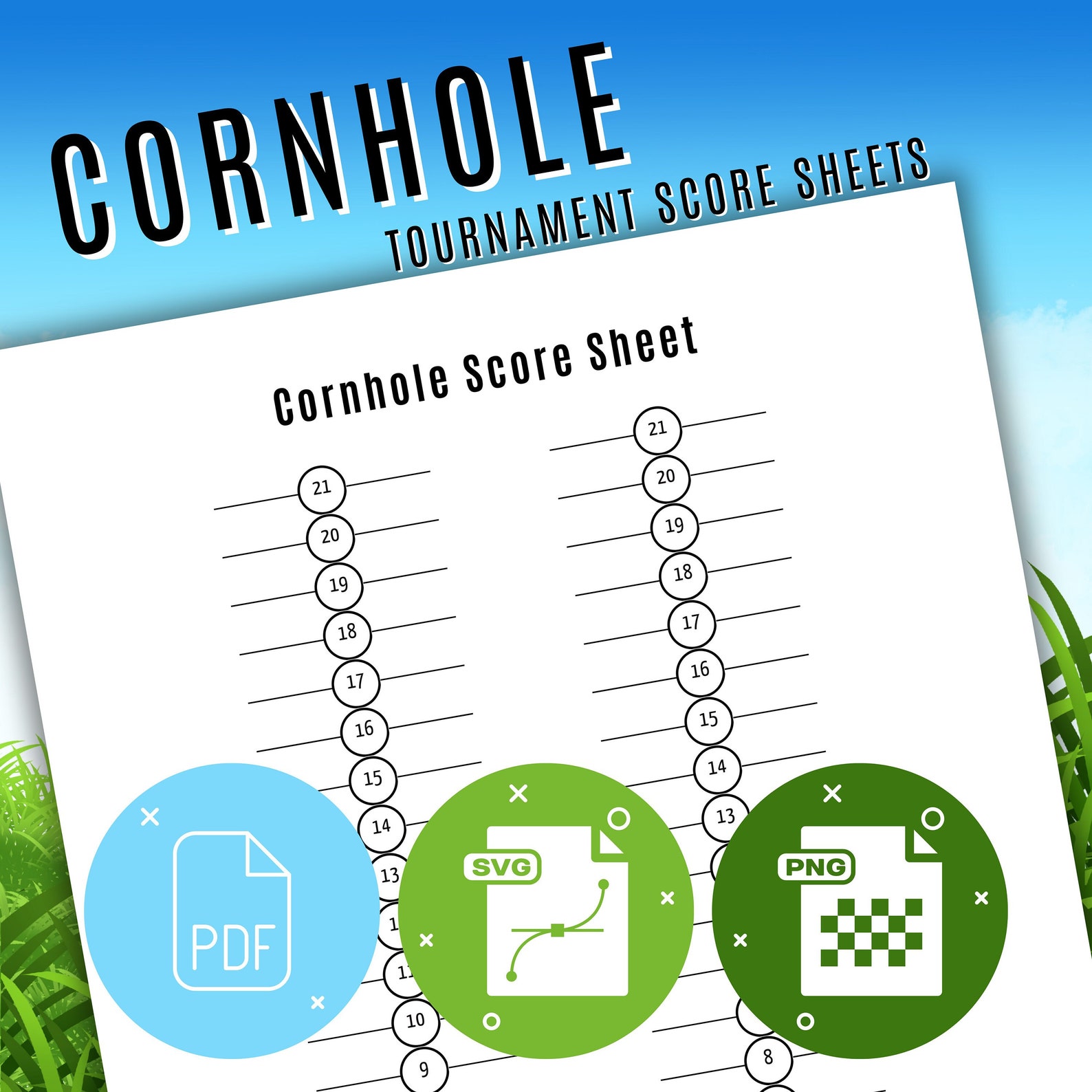 Cornhole Score Sheets Digital Download Scorecard Cornhole Template ...