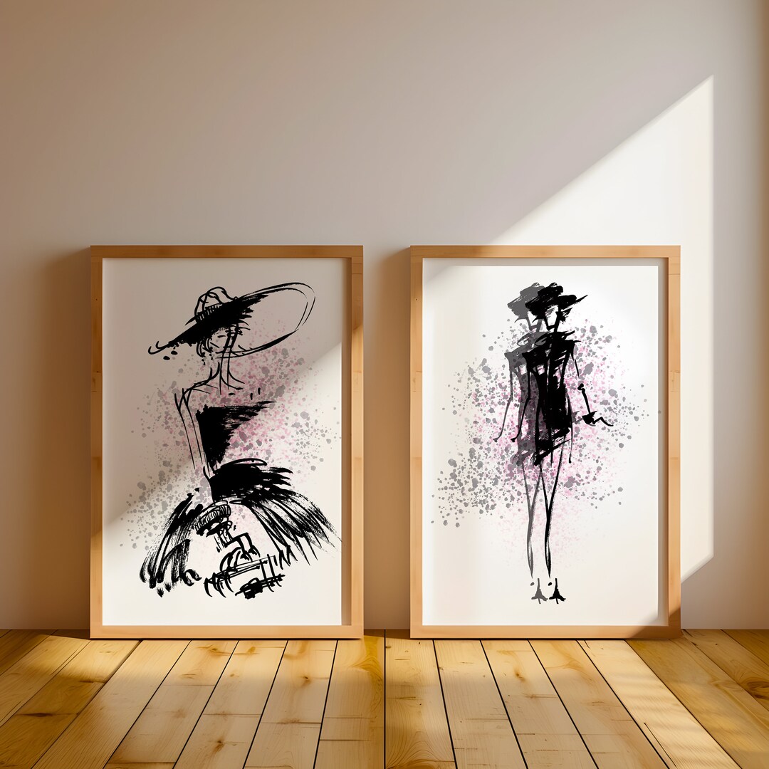 Woman Line Drawing Line Art Wall Art Set of 2 Line Art Print Line Art ...