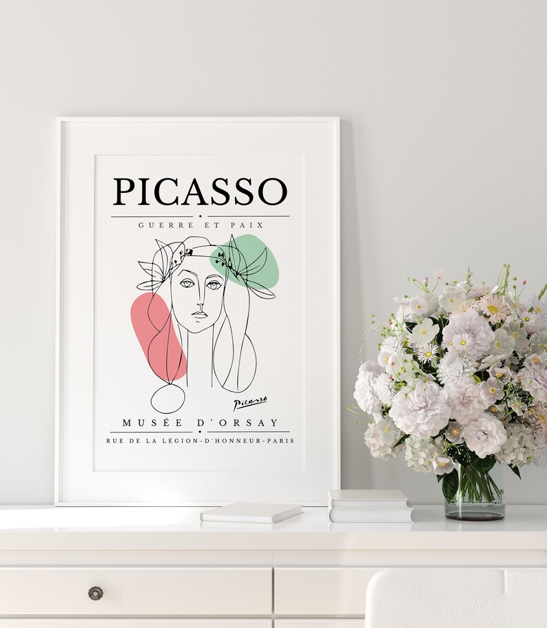 Picasso Print Wall Art | One Line Art | Set of 2 | the Three Dancers ...