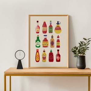 Hot Sauce Illustrated Art Print | Mexican Hot Sauce Poster | College ...
