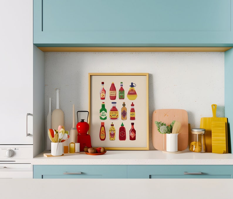 Hot Sauce Illustrated Art Print | Mexican Hot Sauce Poster | College ...