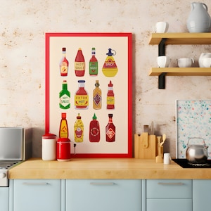 Hot Sauce Illustrated Art Print | Mexican Hot Sauce Poster | College ...