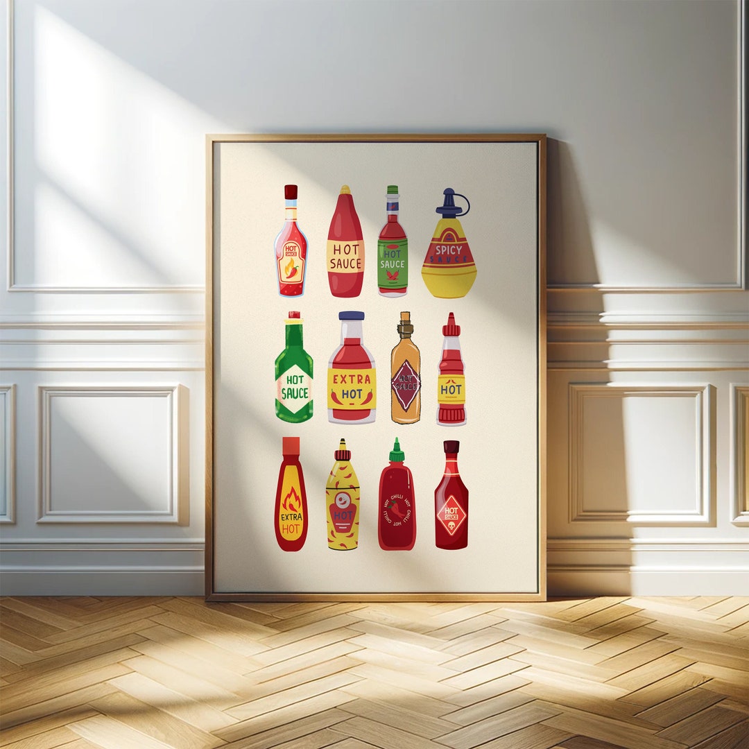 Hot Sauce Illustrated Art Print | Mexican Hot Sauce Poster | College ...