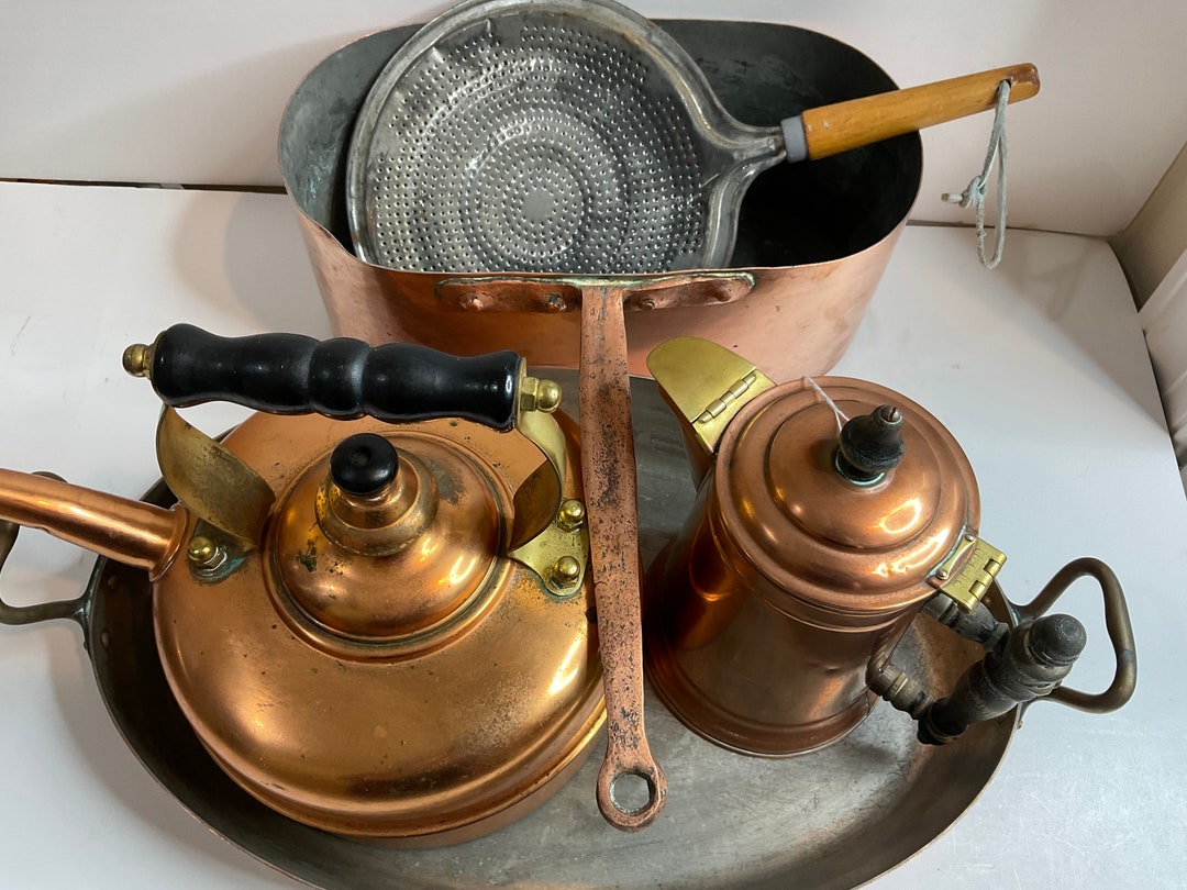 Vintage Copper Cookware Set - Etsy