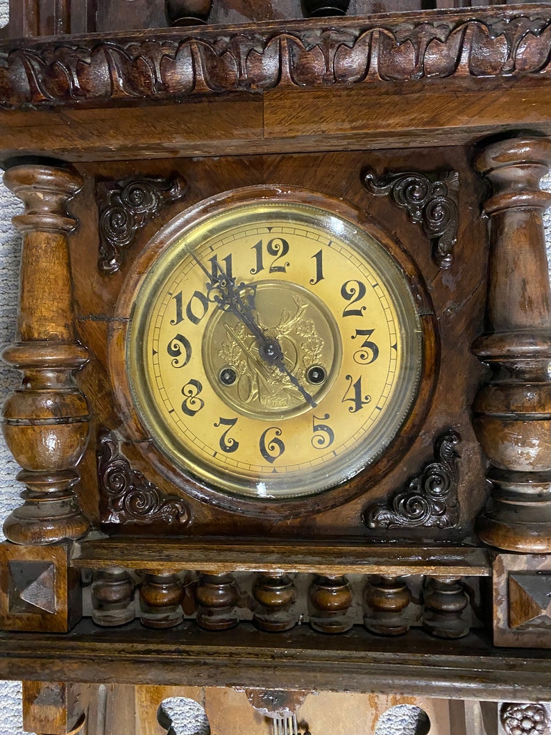 Antique German Wall Clock Working - Etsy
