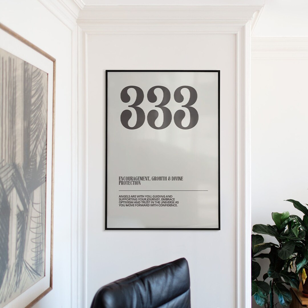 Framed Minimalist Angel Number 333 Poster With Positive Affirmation I ...