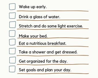 Morning Routine Checklist, Editable A4 Pdf - Etsy