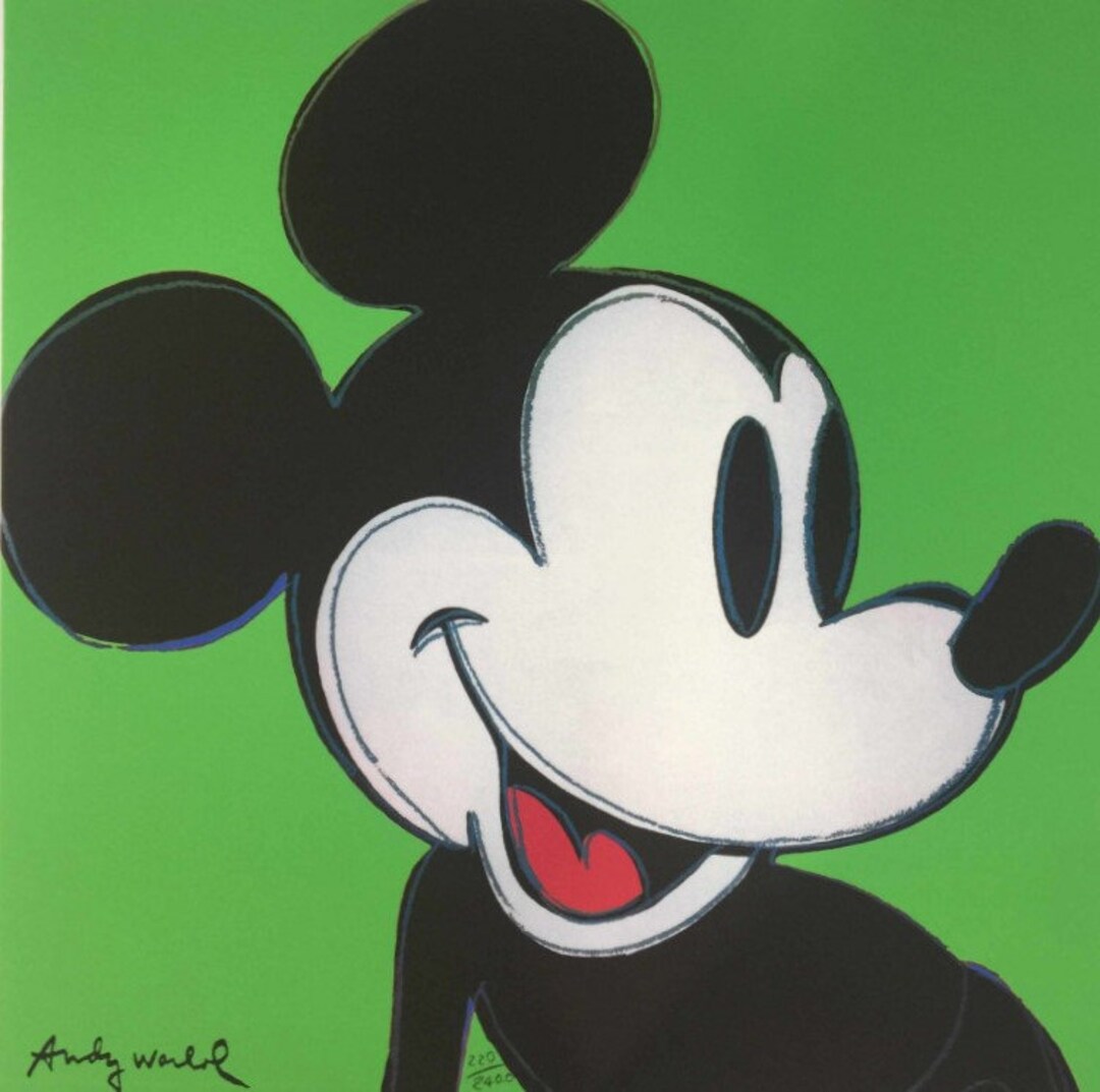 ANDY WARHOL Mickey Mouse, Signed, Pencil Numbered Lithograph edition of 2400 Wall Art, Andy ...