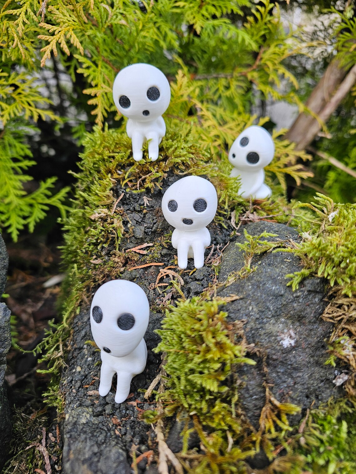 Japanese Kodama, Enchanted Forest Spirit 3d Printed 4 Pack - Etsy