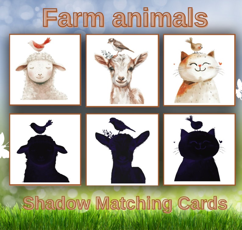 Montessori Printable Farm Animals Shadow Matching Cards. Preschool ...