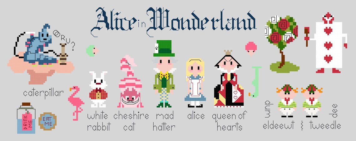 Alice in Wonderland Pixel Fan Art - Etsy