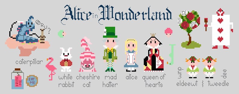 Alice in Wonderland Pixel Fan Art - Etsy