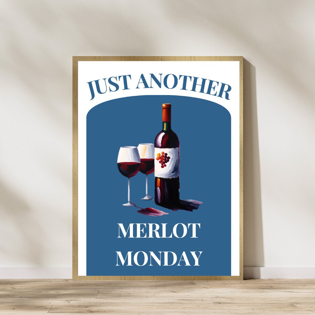 Funny Merlot Quote Vintage Poster | Instant Download | Kitchen Decor ...