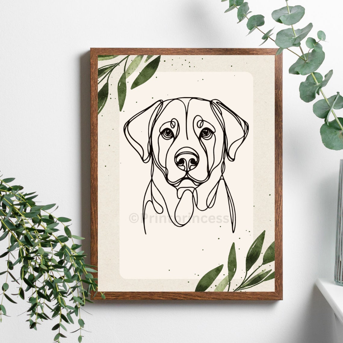 Labrador Dog Line Art Print Printable | Instant Download | Elegant ...