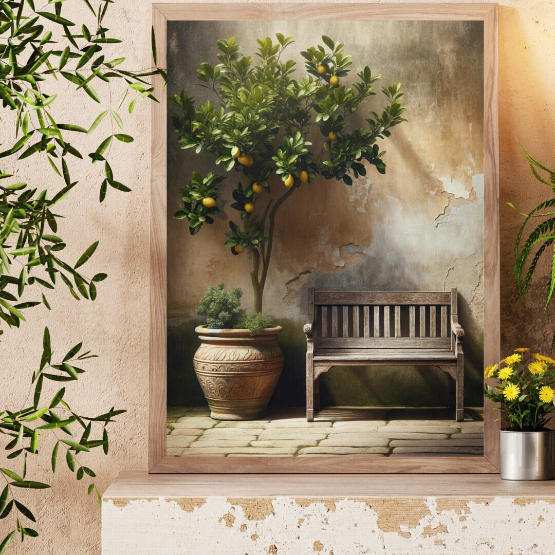 Vintage Lemon Tree Branch Print | Instant Download | Decor | Fruit Art ...