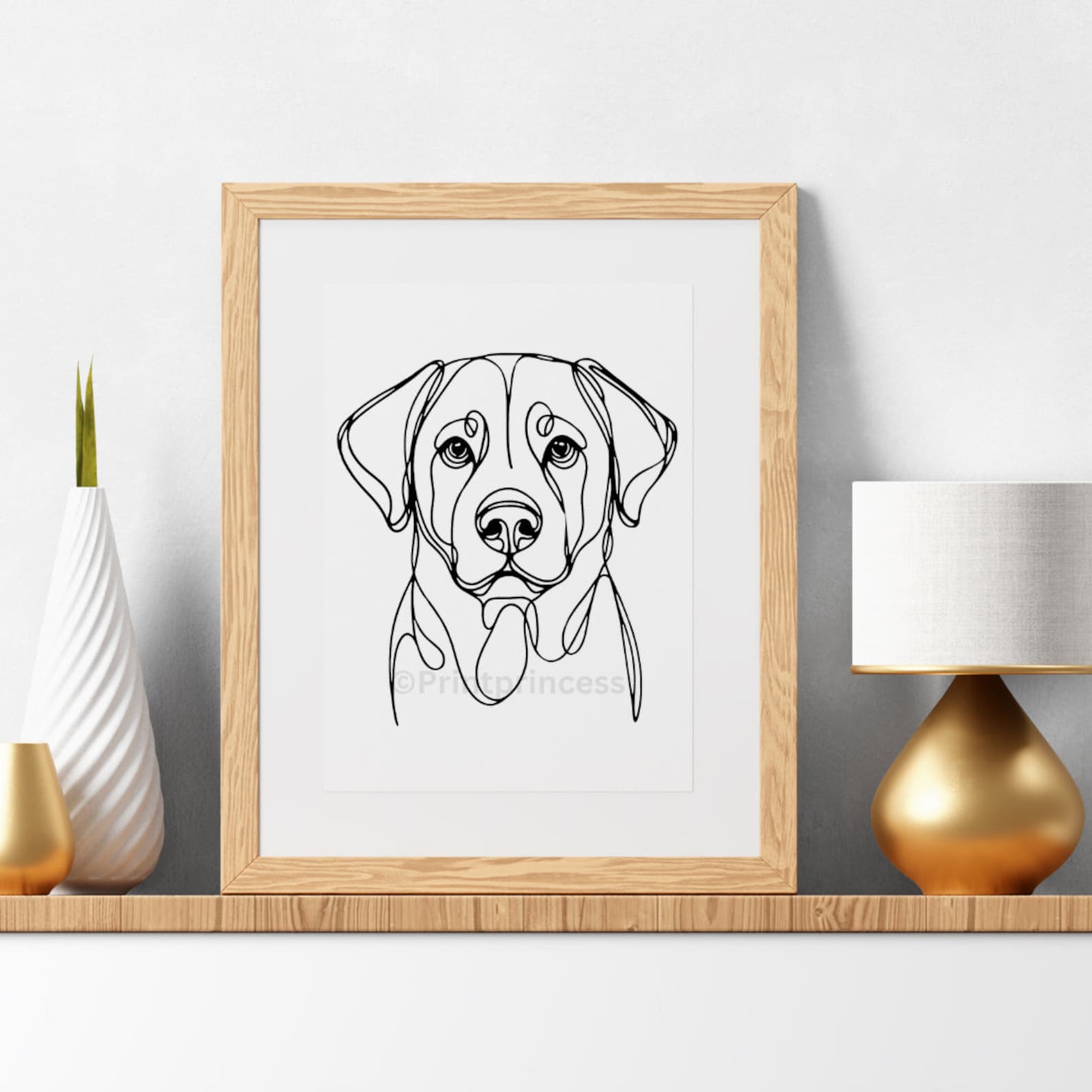Labrador Dog Line Art Print Printable | Instant Download | Elegant ...
