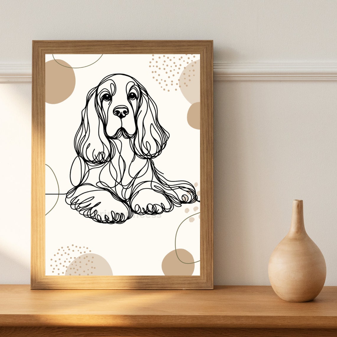 Cocker Spaniel Dog Line Art Print Printable | Instant Download | Fine ...