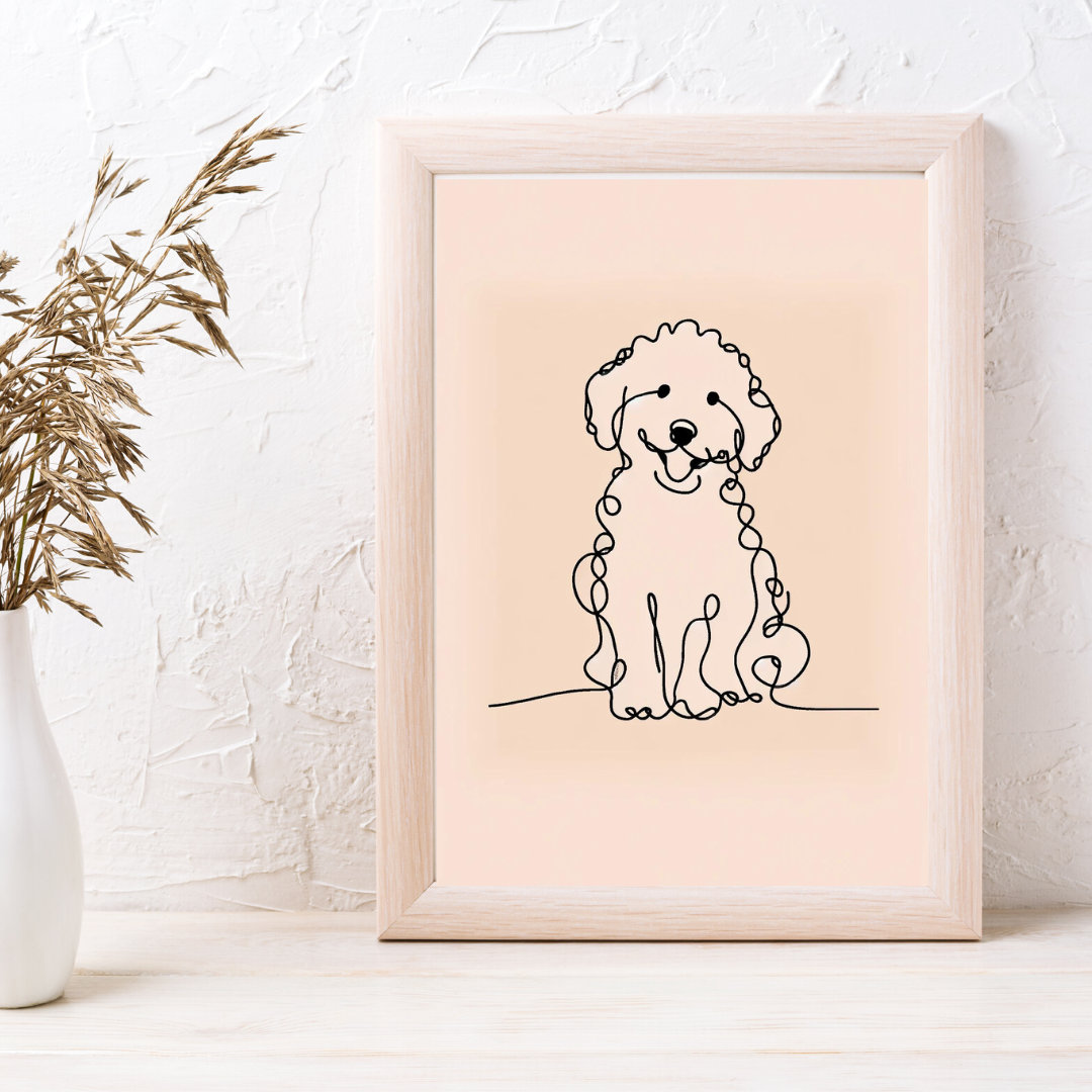 Labradoodle Dog Line Art Print Printable Instant Download Labra Doodle ...
