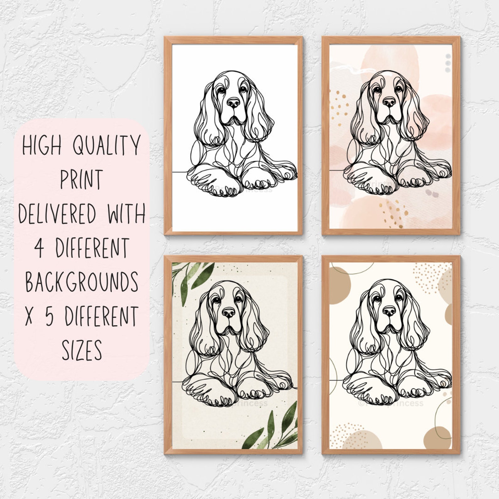 Cocker Spaniel Dog Line Art Print Printable | Instant Download | Fine ...
