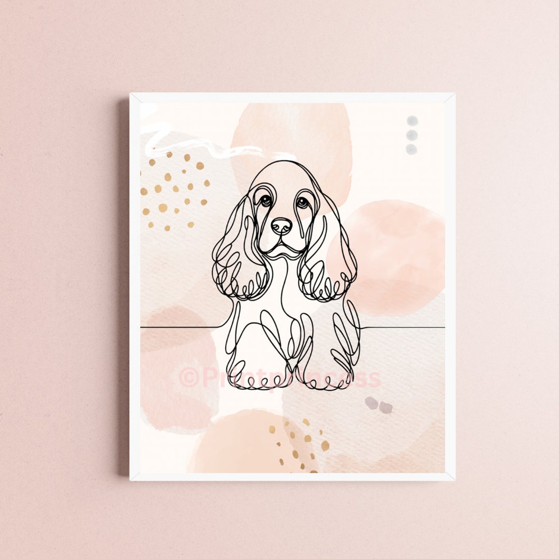 Cocker Spaniel Dog Line Art Print Printable | Instant Download | Fine ...