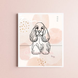 Cocker Spaniel Dog Line Art Print Printable | Instant Download | Fine ...