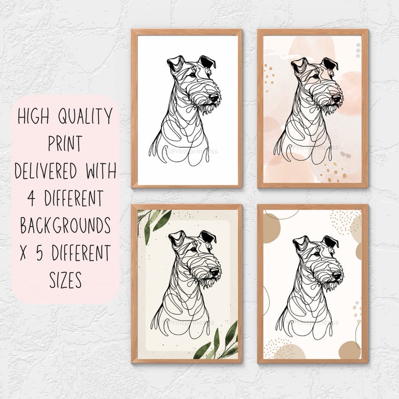 Airedale Terrier Dog Line Art Print Printable | Instant Download | Fine ...