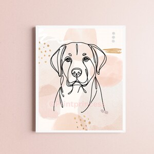 Labrador Dog Line Art Print Printable | Instant Download | Elegant ...