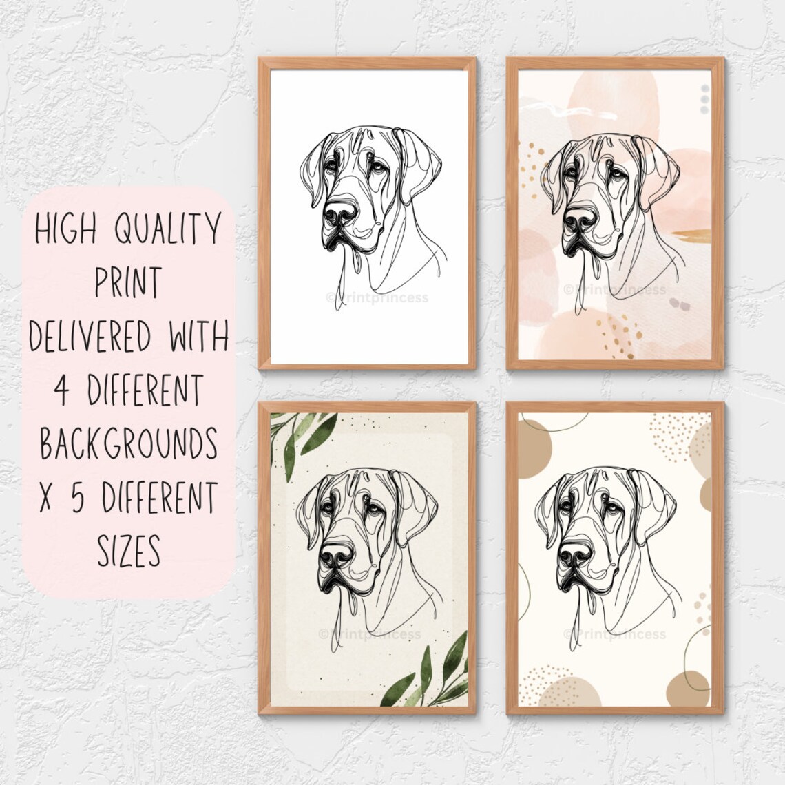 Great Dane Dog Line Art Print Printable | Instant Download | Elegant ...