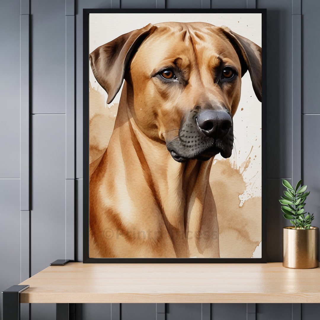 Rhodesian Ridgeback Dog Wall Art Print Printable Instant Download ...
