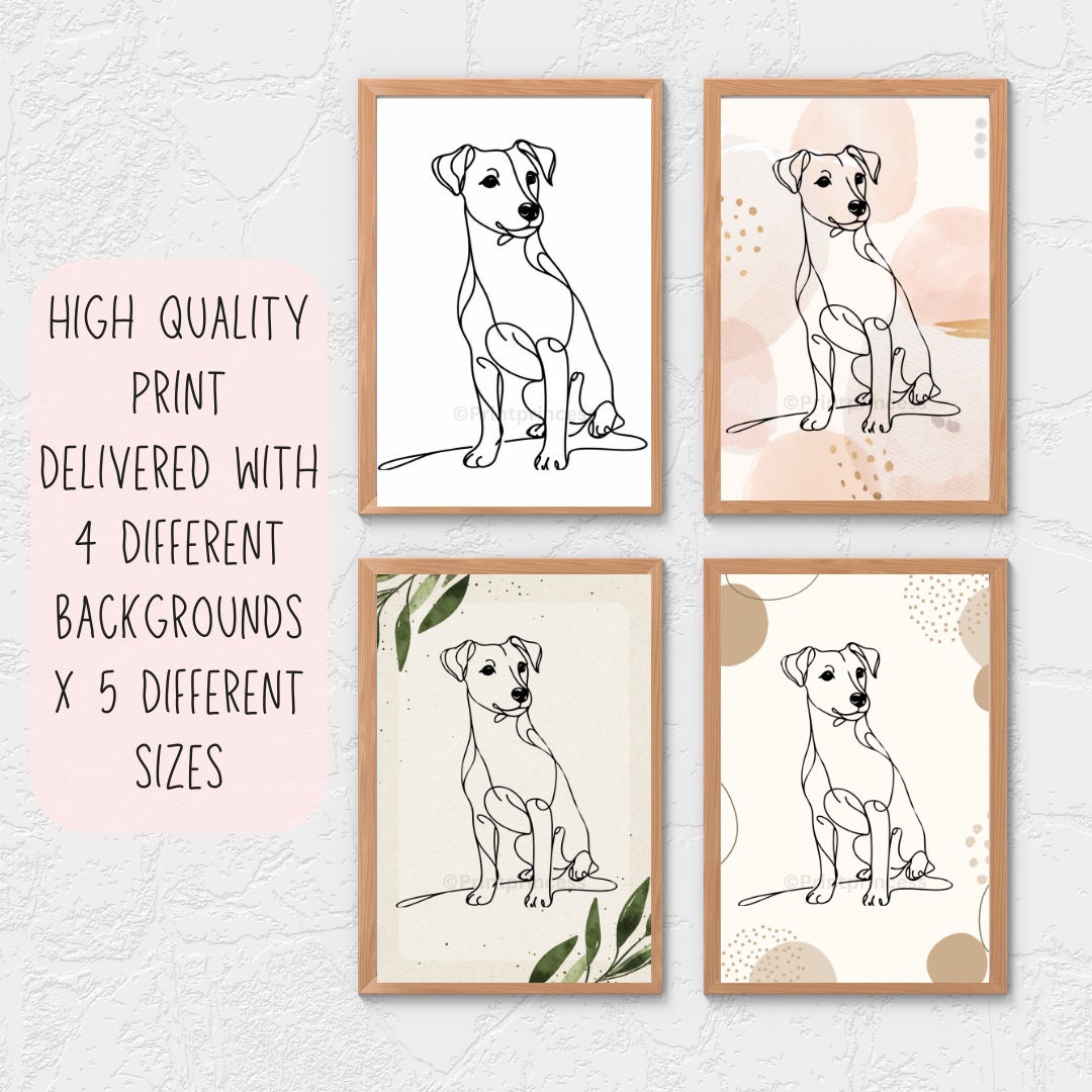 Jack Russel Dog Line Art Print Printable | Instant Download | Elegant ...