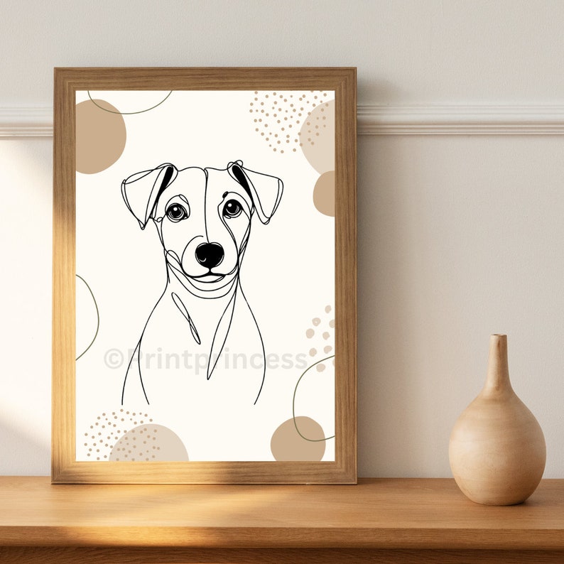 Jack Russel Dog Line Art Print Printable Instant Download Elegant Fine ...