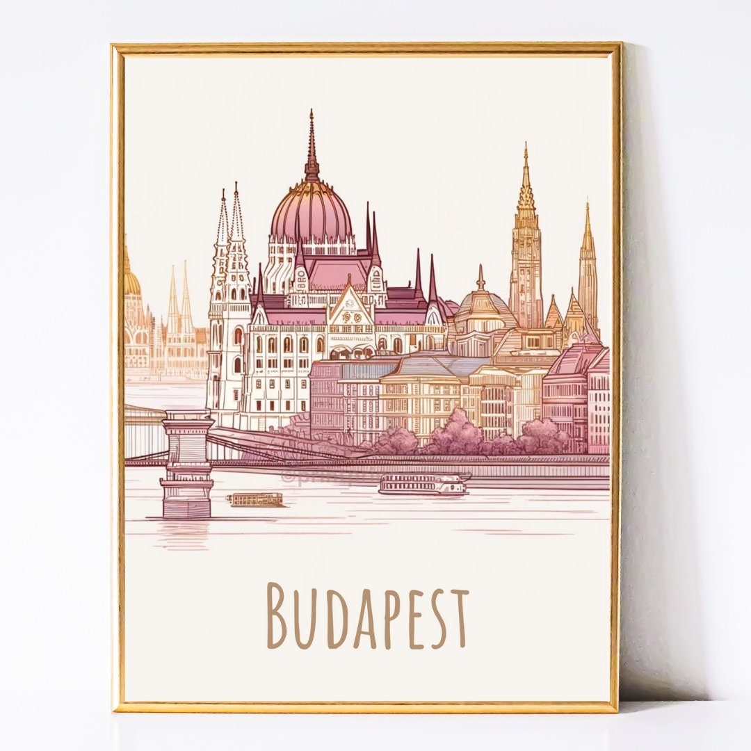 Budapest City Landmarks Poster 5 Sizes Instant Download Minimalist ...