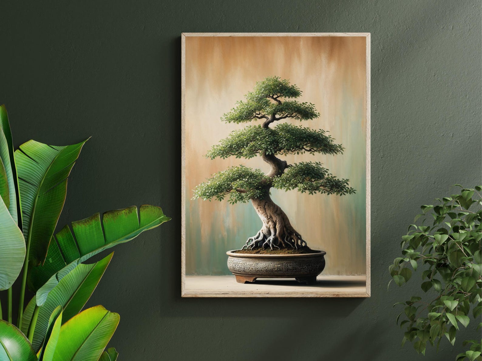 Chinese Banyan Bonsai Tree Wall Art Print | for a Zen Botanic Azian ...