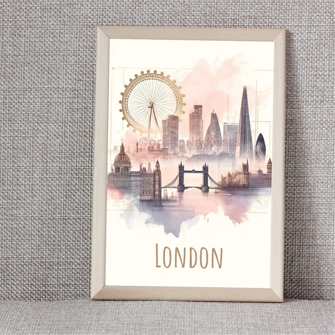 London City Landmarks Poster | 5 Sizes | Instant Download | Minimalist ...