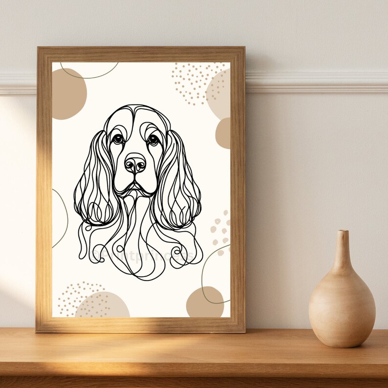 Cocker Spaniel Dog Line Art Print Printable | Instant Download | Fine ...