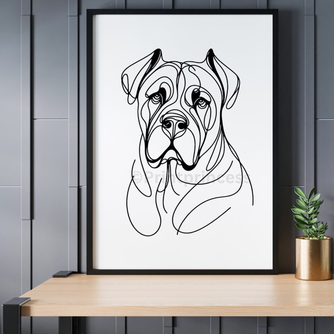 Cane Corso Dog Line Art Print Printable | Instant Download | Fine Lines ...