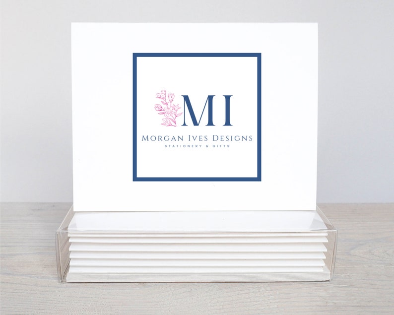Thank You Business Card Folded Note Card With Company Logo Small ...